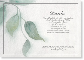 Danksagungskarten Trauer | Gratis Musterkarten und Versand