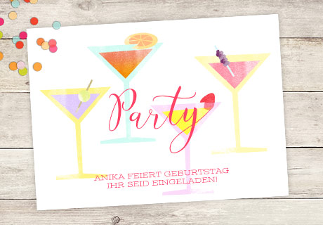 Partyeinladungen für jeden Anlass | Versandfertig in 24 Stunden